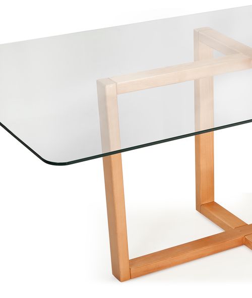 Overlap Dining Table with Glass top - Efreshli