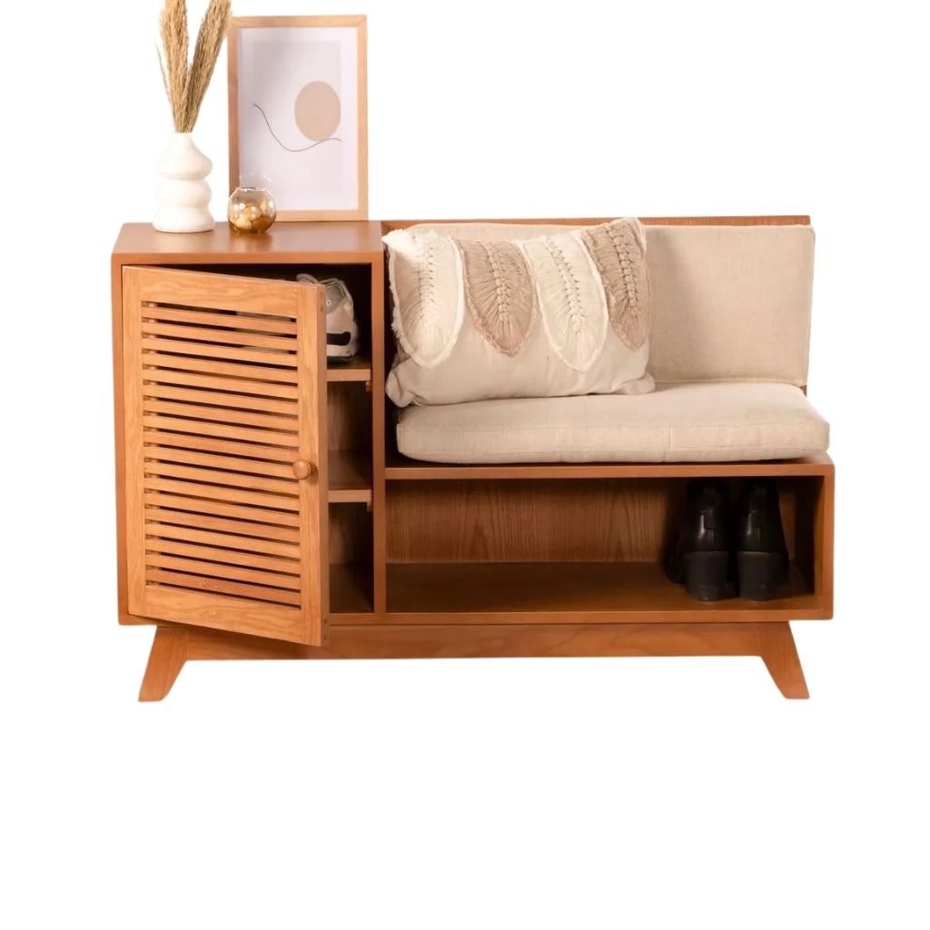 Slatted Shoe Storage Bench - Efreshli