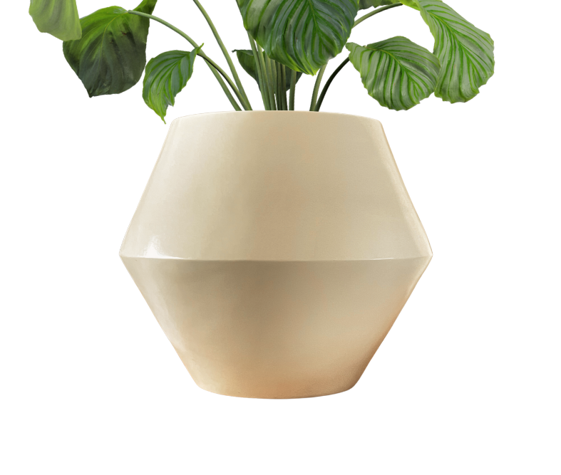 Efreshli | Edge Beige Fiberglass Pot