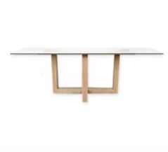 Overlap Dining Table with a Glass Top - Efreshli