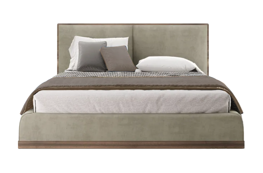 Pause Bed Upholstered Back With Wooden Frame (Mattress in Bed Base ...
