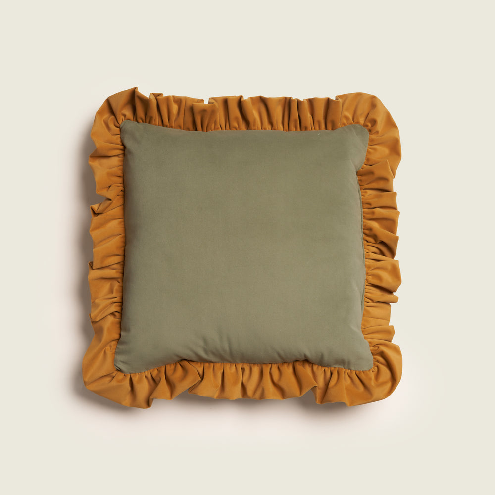 Lilly in Olive - Velvet Cushion - Efreshli