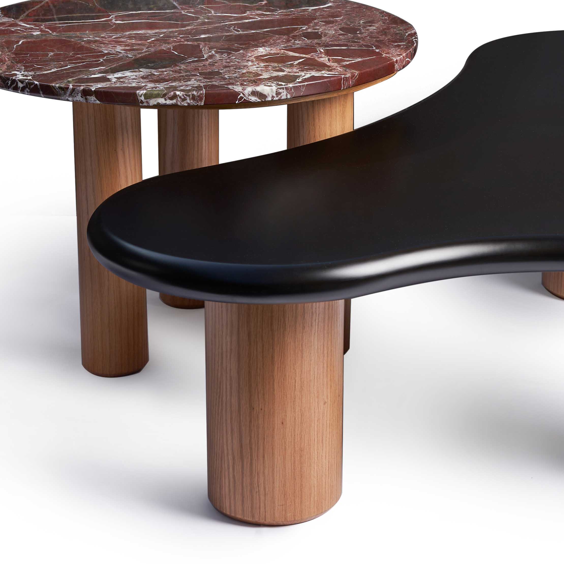 Organic Coffee Table Set – Dual Tables with Marble & Fiberglass Tops - Efreshli