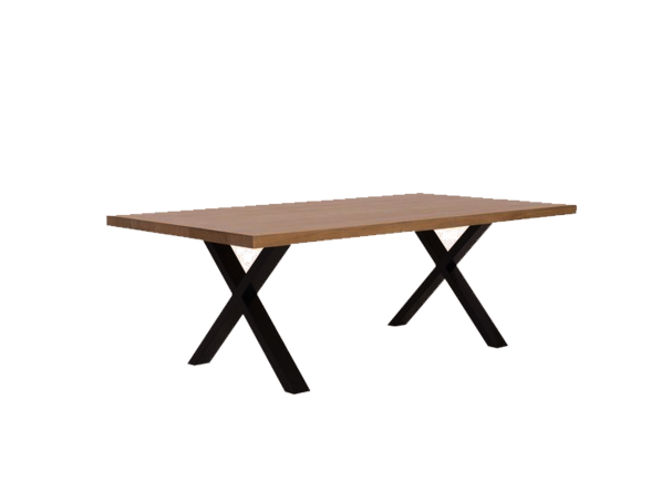 Axon Wooden Dining Table With X-Shaped Metal Legs - Efreshli