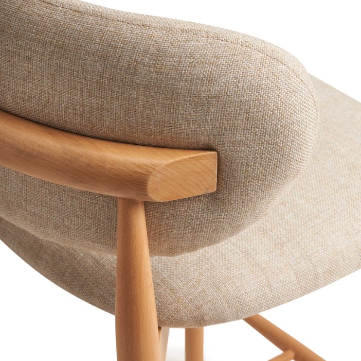 Curved Linen Bar Stools - Efreshli