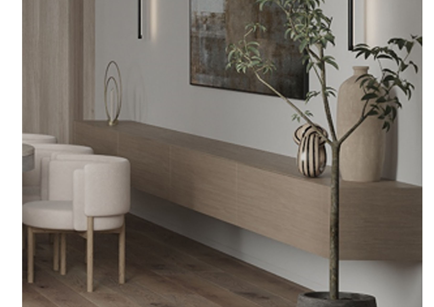 Floating Buffet with Curved Edges - Efreshli