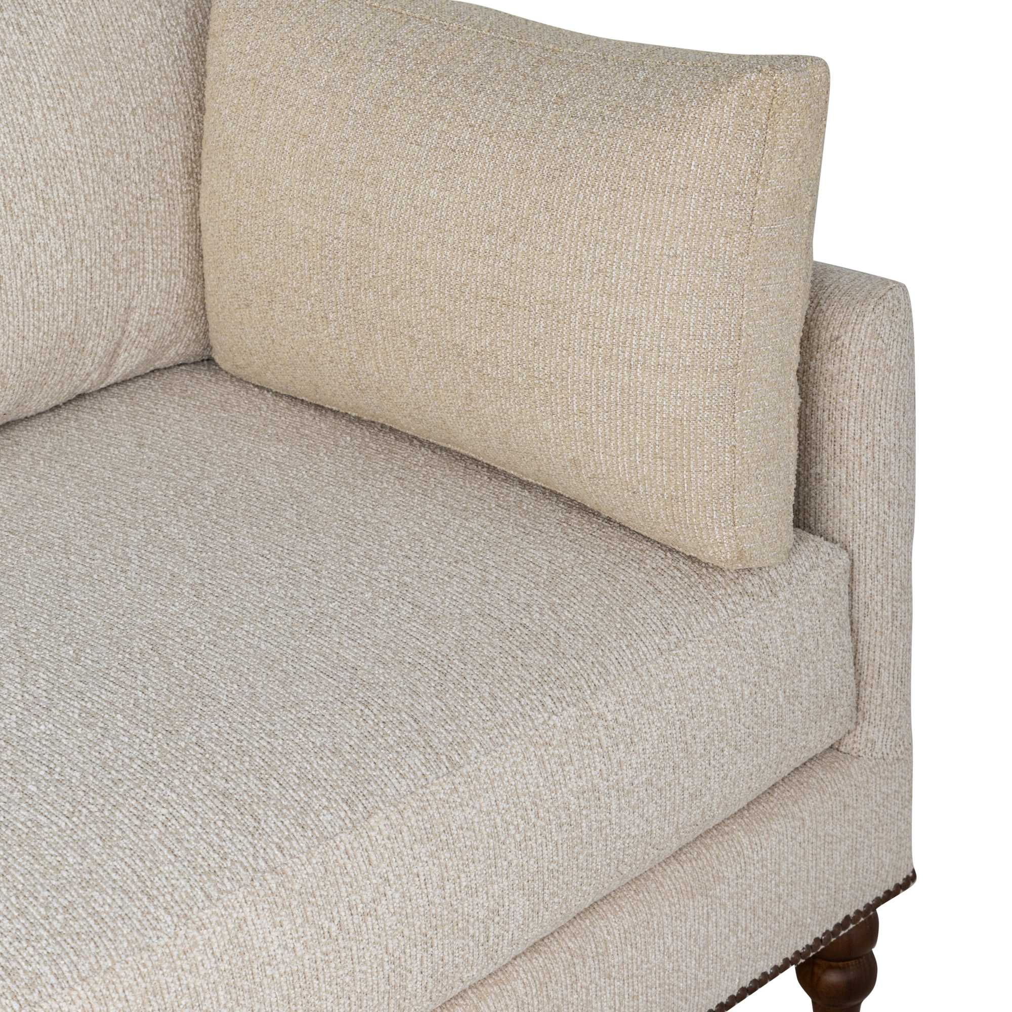Efreshli | Smooth Fully Upholstered Sofa With Beech Wood Legs