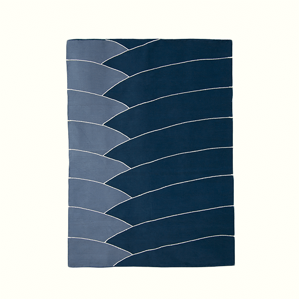 Palm Handwoven Cotton Rug – Modern Wave Pattern Design - Efreshli