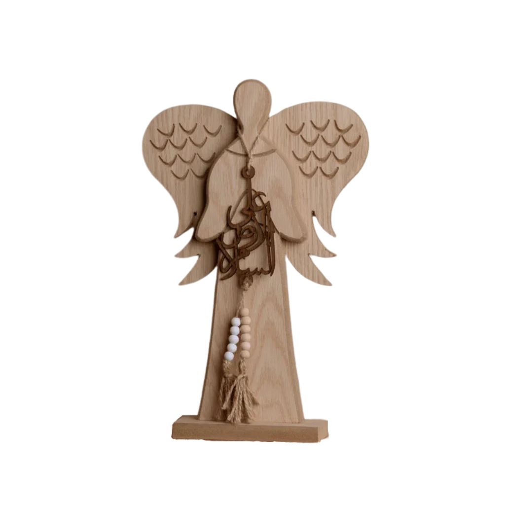Efreshli | Wooden Angel Decor – Peace on Earth Engraving