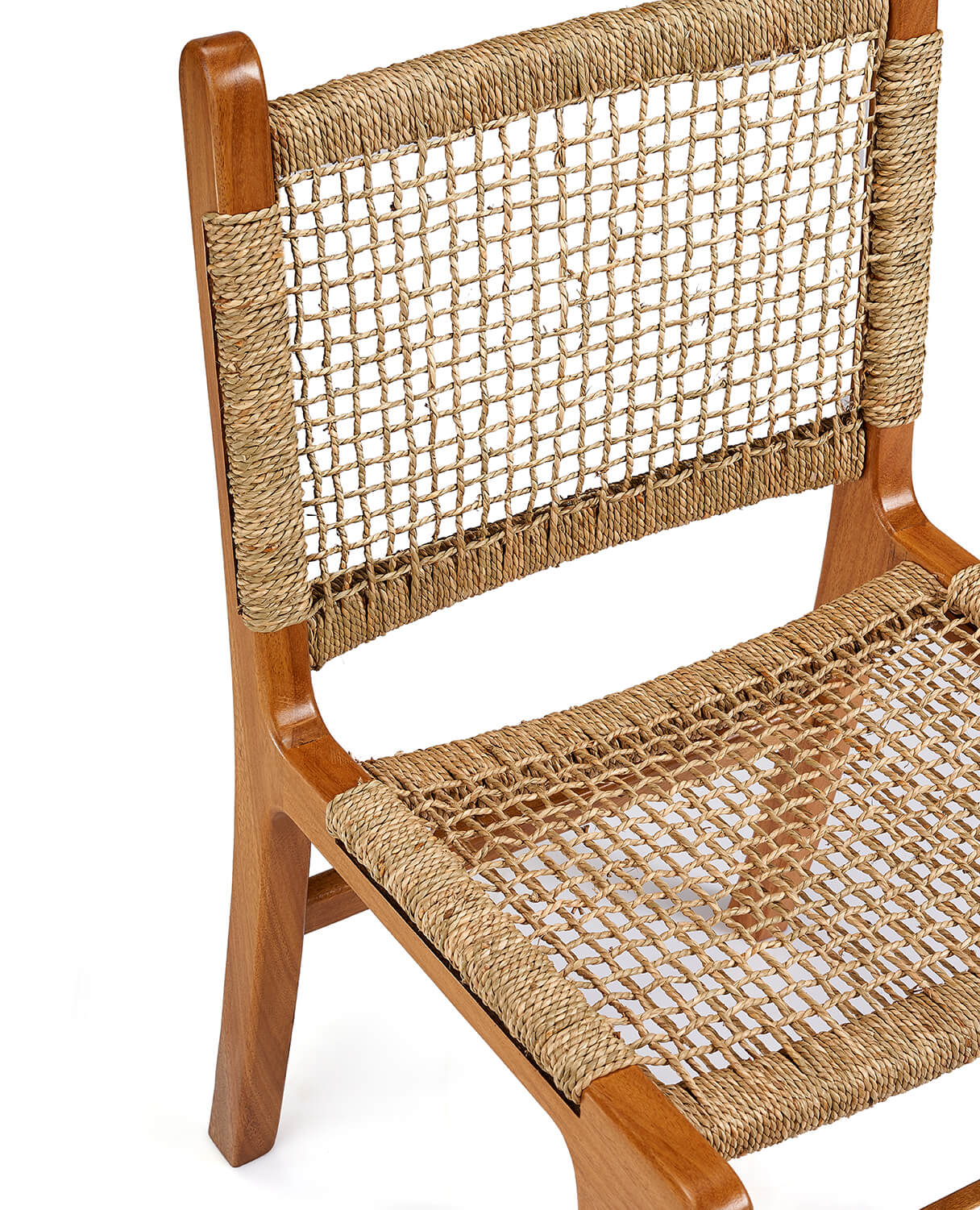 Orla Rope Dining Chair – Teak Wood with Woven Seagrass - Efreshli