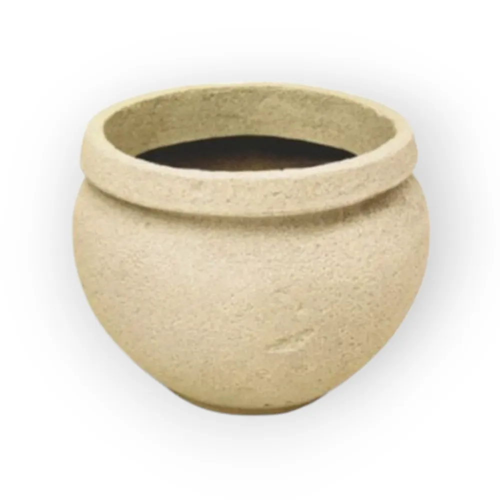 Rusticano Round Fiber Plant Pot – Classic Rustic Charm - Efreshli