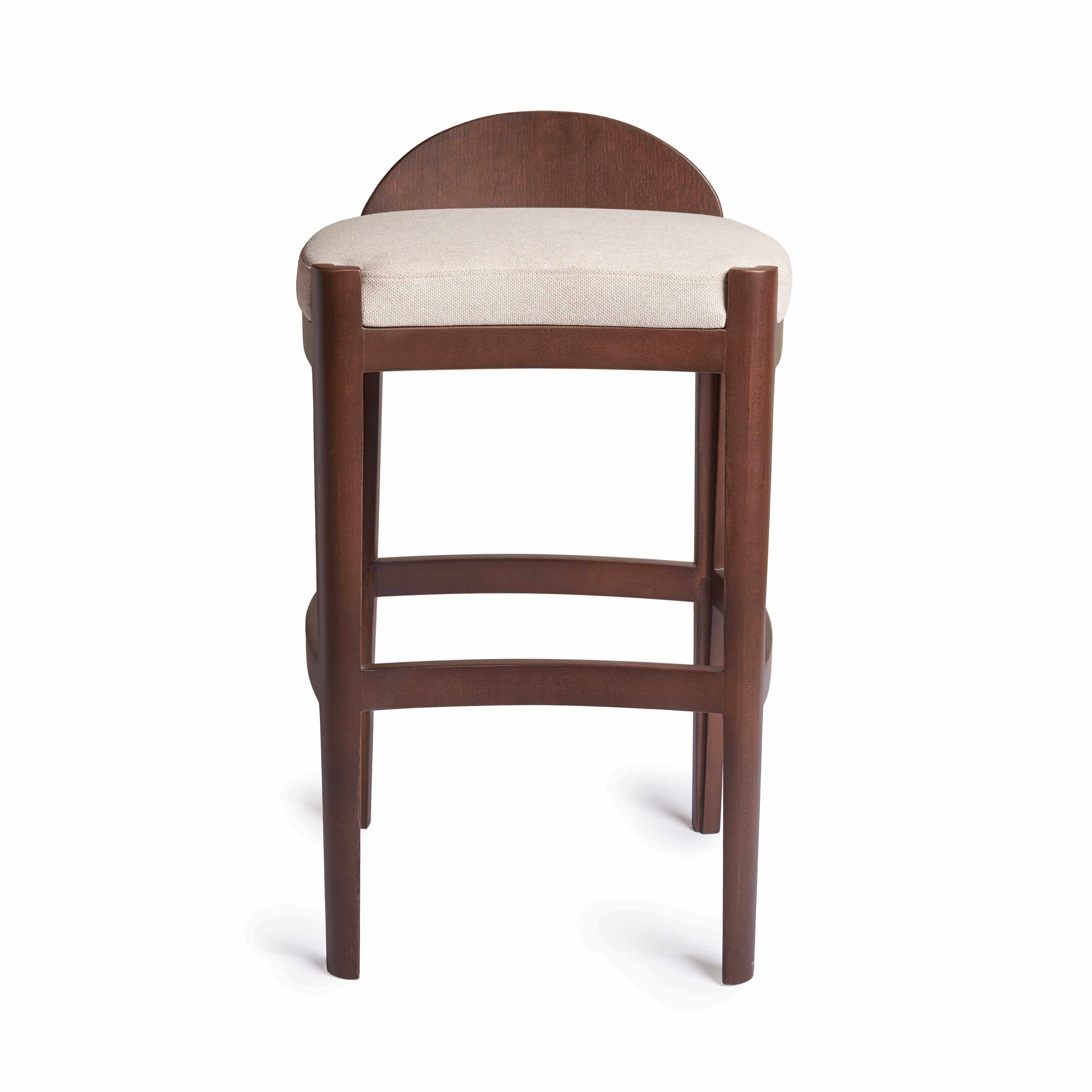 Pigeon Upholstered Bar Stool With Wooden Base and Back - Efreshli