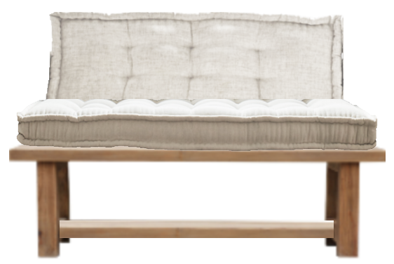 Darcie Wooden Bench With Capitone Cushions - Efreshli