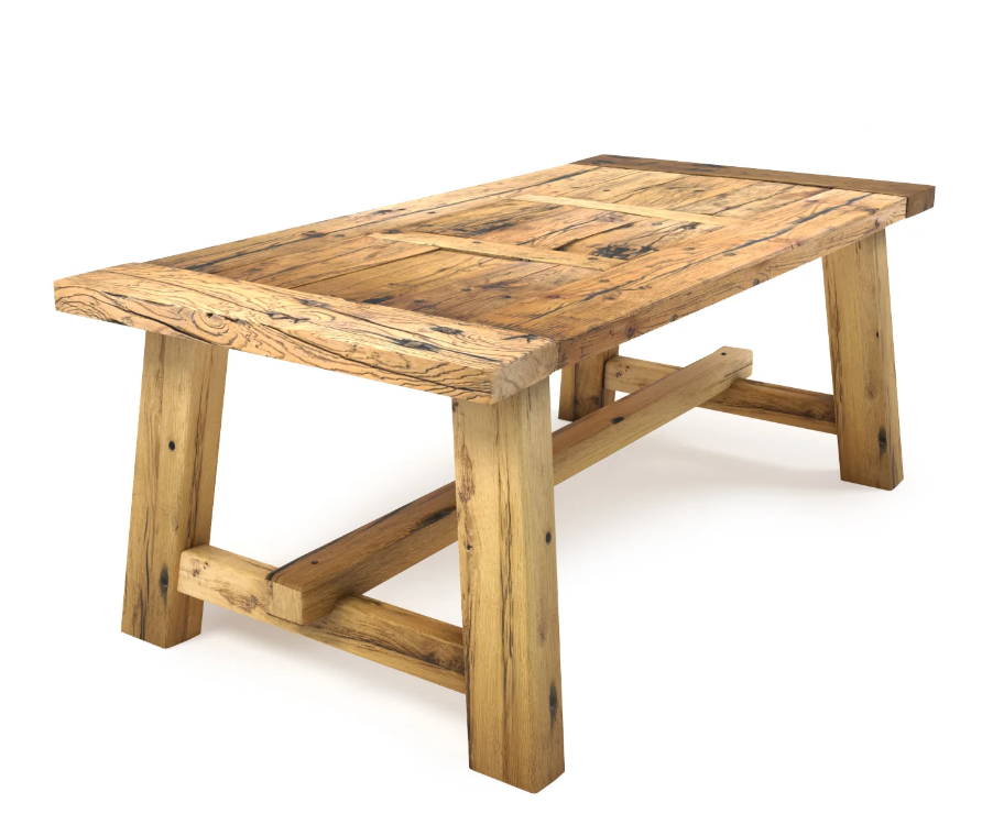 Tazia Reclaimed Massive Oak Dining Table - Efreshli