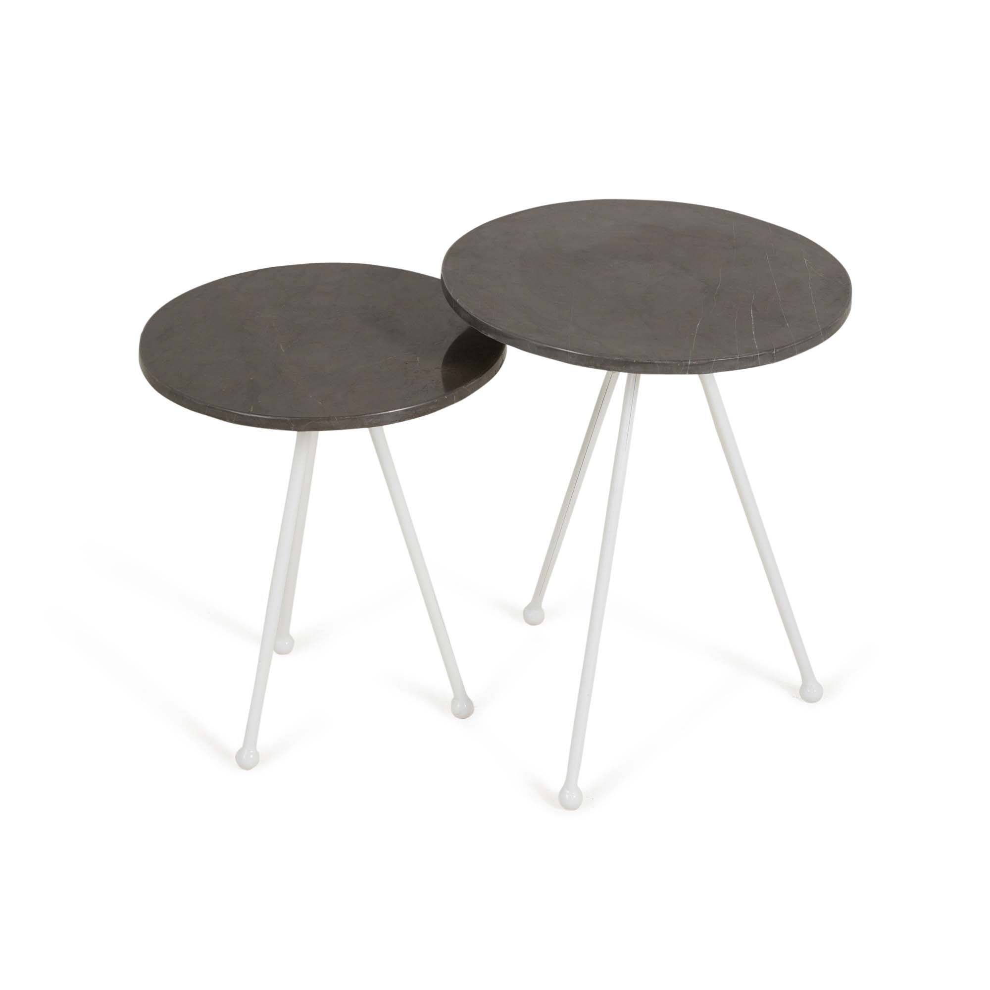 Wisaal Side Tables Set of 2 - Wooden Top - Metal Legs - Efreshli
