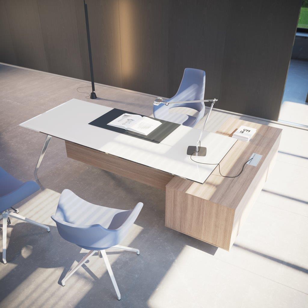 Aria Desk with Long Side Unit - Efreshli