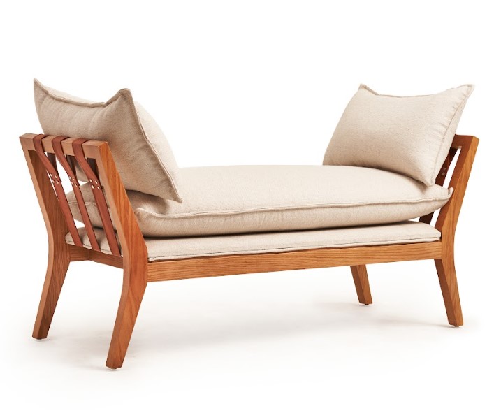 Nook Bench - Silver Sands - Upholstered - Wooden Frame - Efreshli