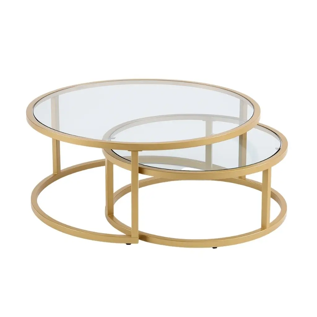 Layalina Round Coffee Table Set - 2 Pieces - Efreshli