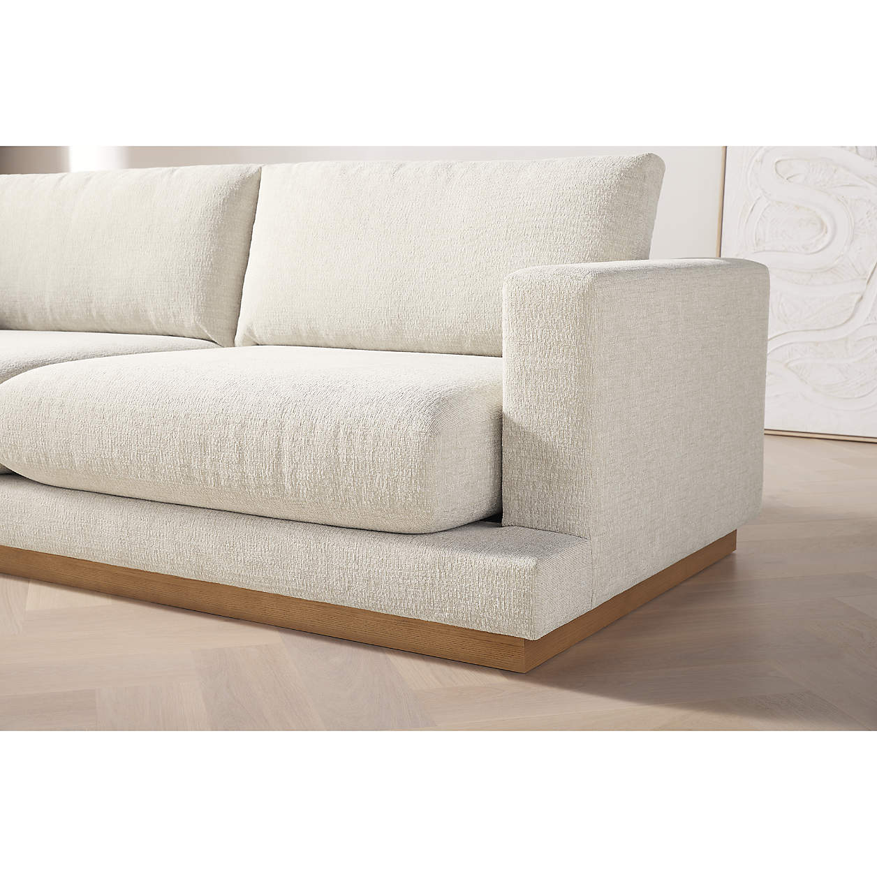 Efreshli | Vernon L-Shaped Red Beech Wood Sofa With High-Density Upholstery