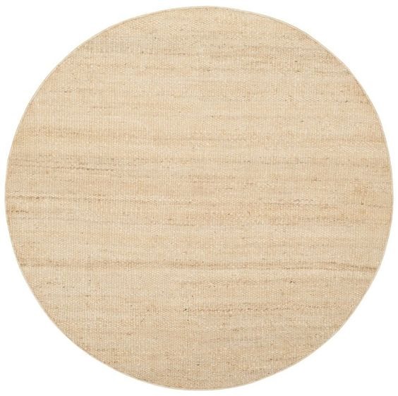 Natural Wool Round Rug – Handwoven with Cotton Base - Efreshli
