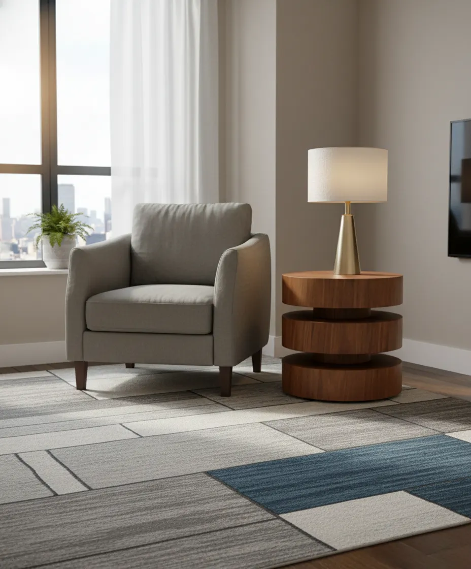 Efreshli | Layers Side Table - Natural Texture - Round Top