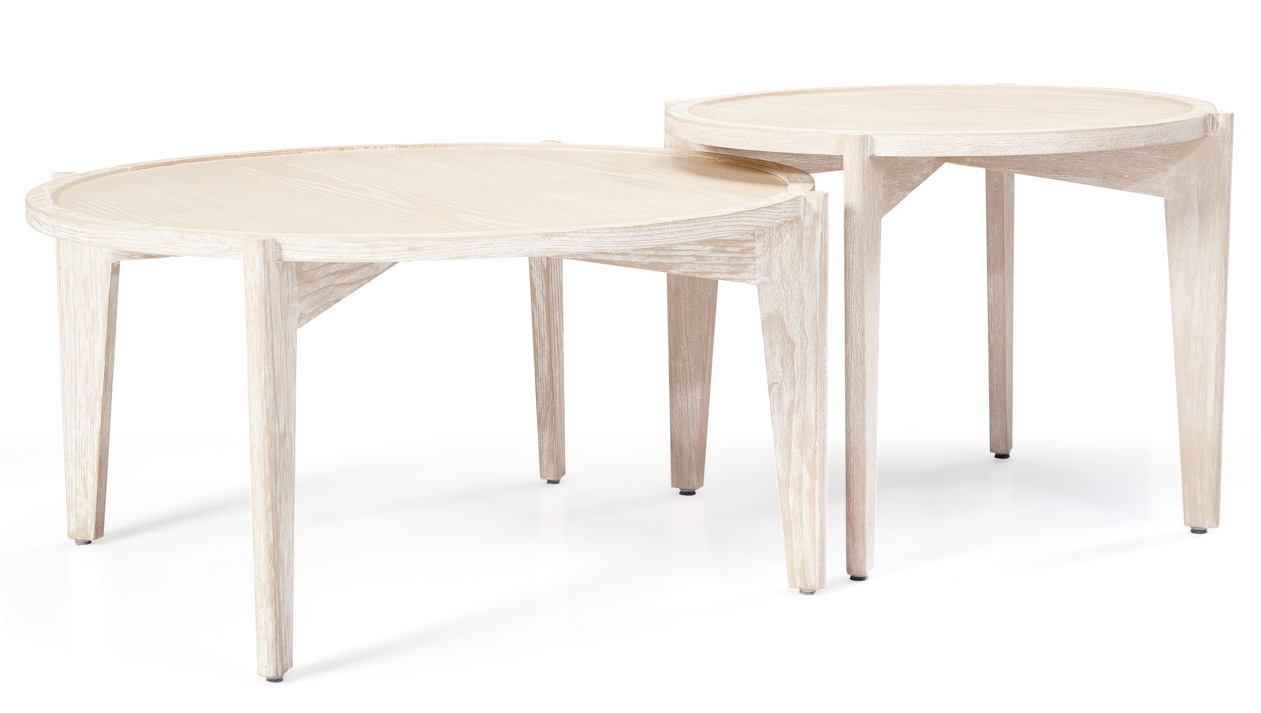 Tango Coffee Table Large - Round Shape With Wooden Legs - Efreshli