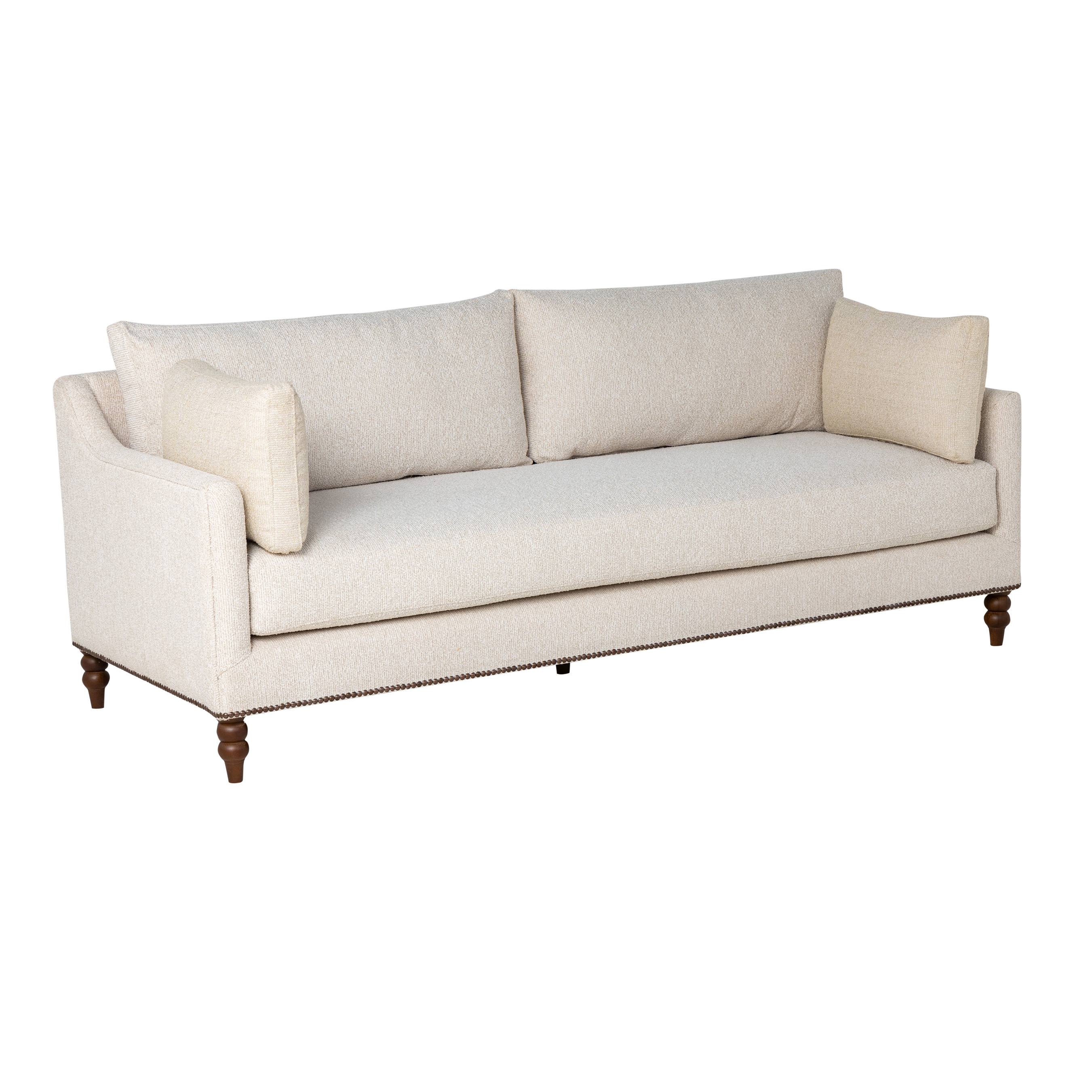 Smooth Fully Upholstered Sofa With Beech Wood Legs - Efreshli