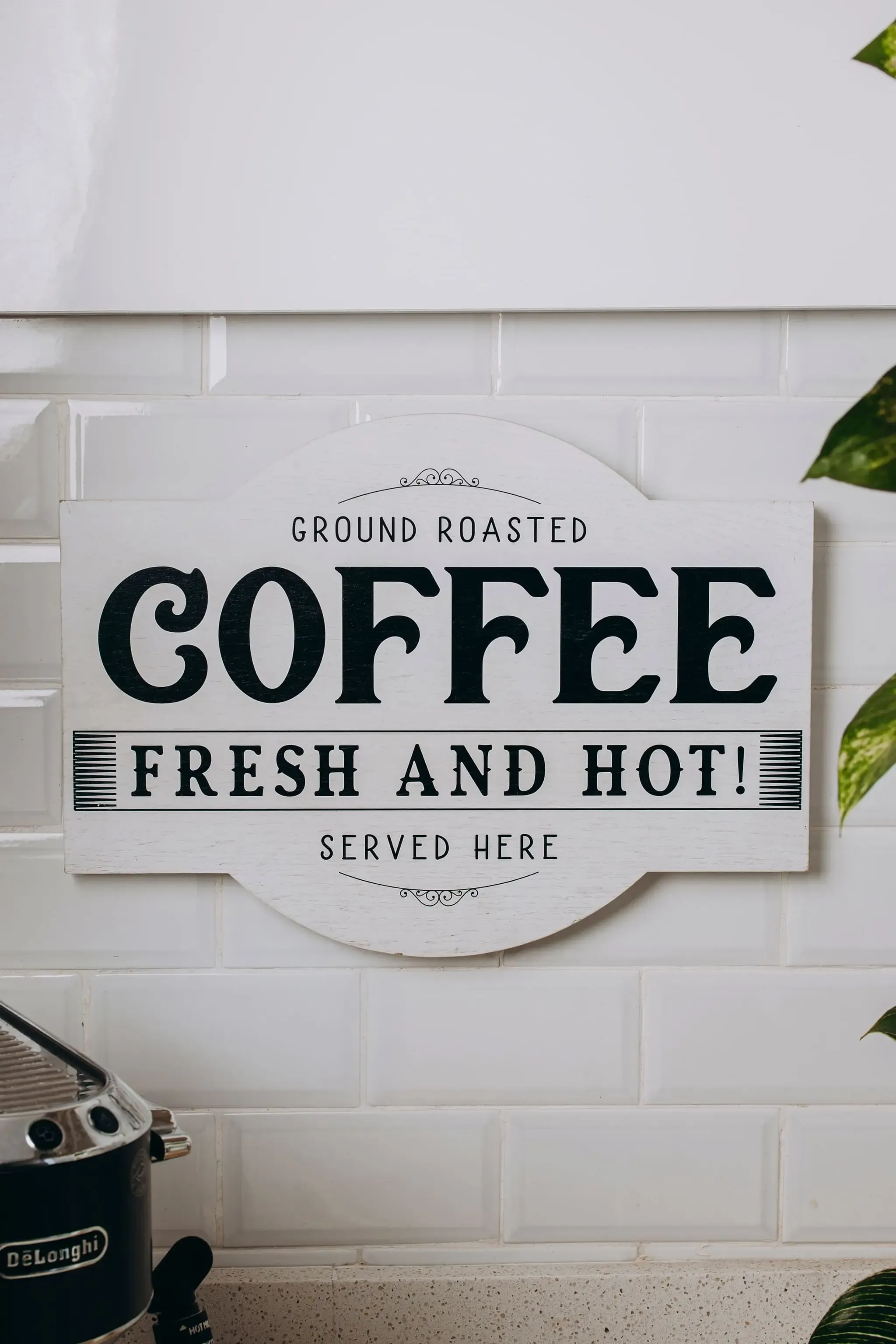 Fresh & Hot "Coffee sign – White - Efreshli