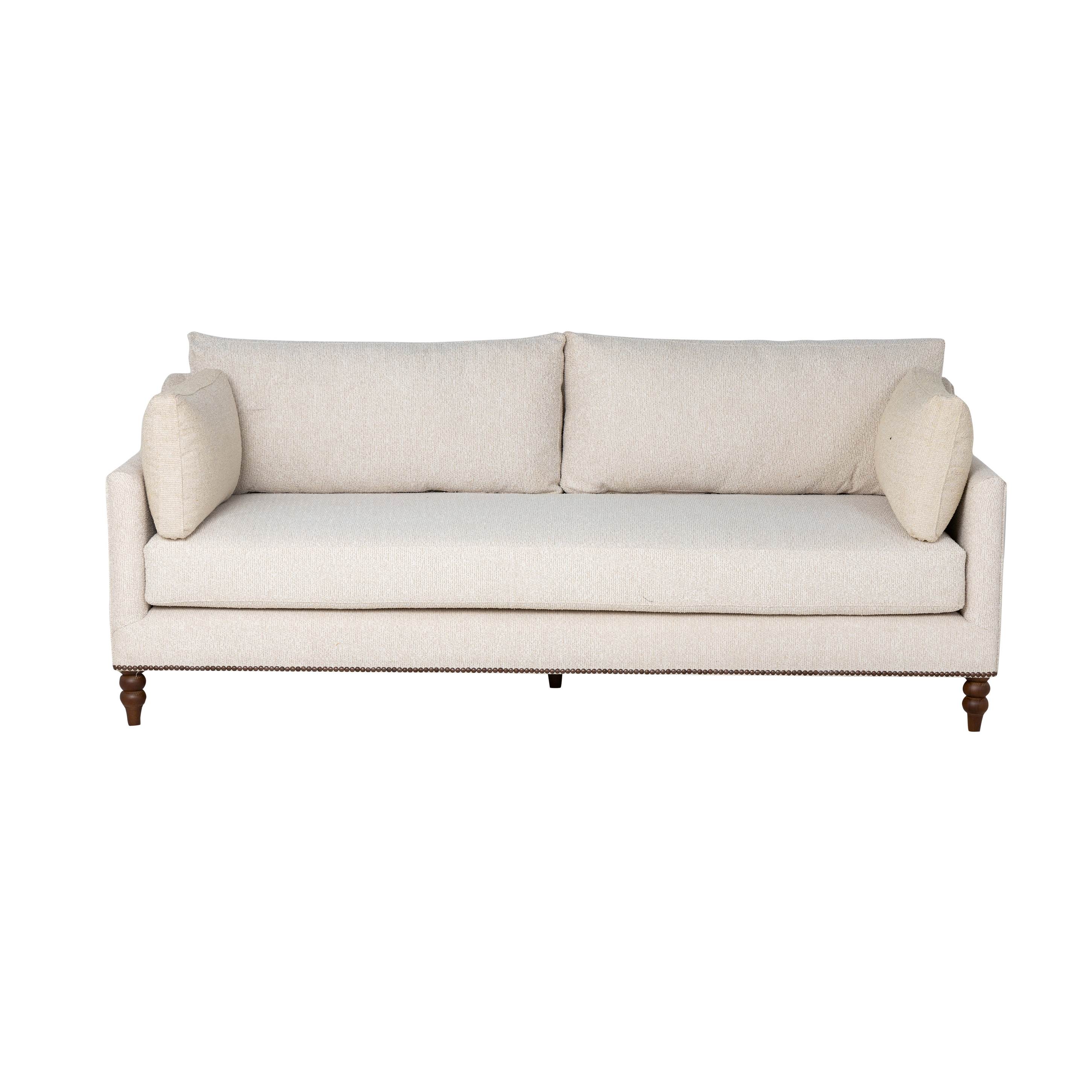 Efreshli | Smooth Fully Upholstered Sofa With Beech Wood Legs