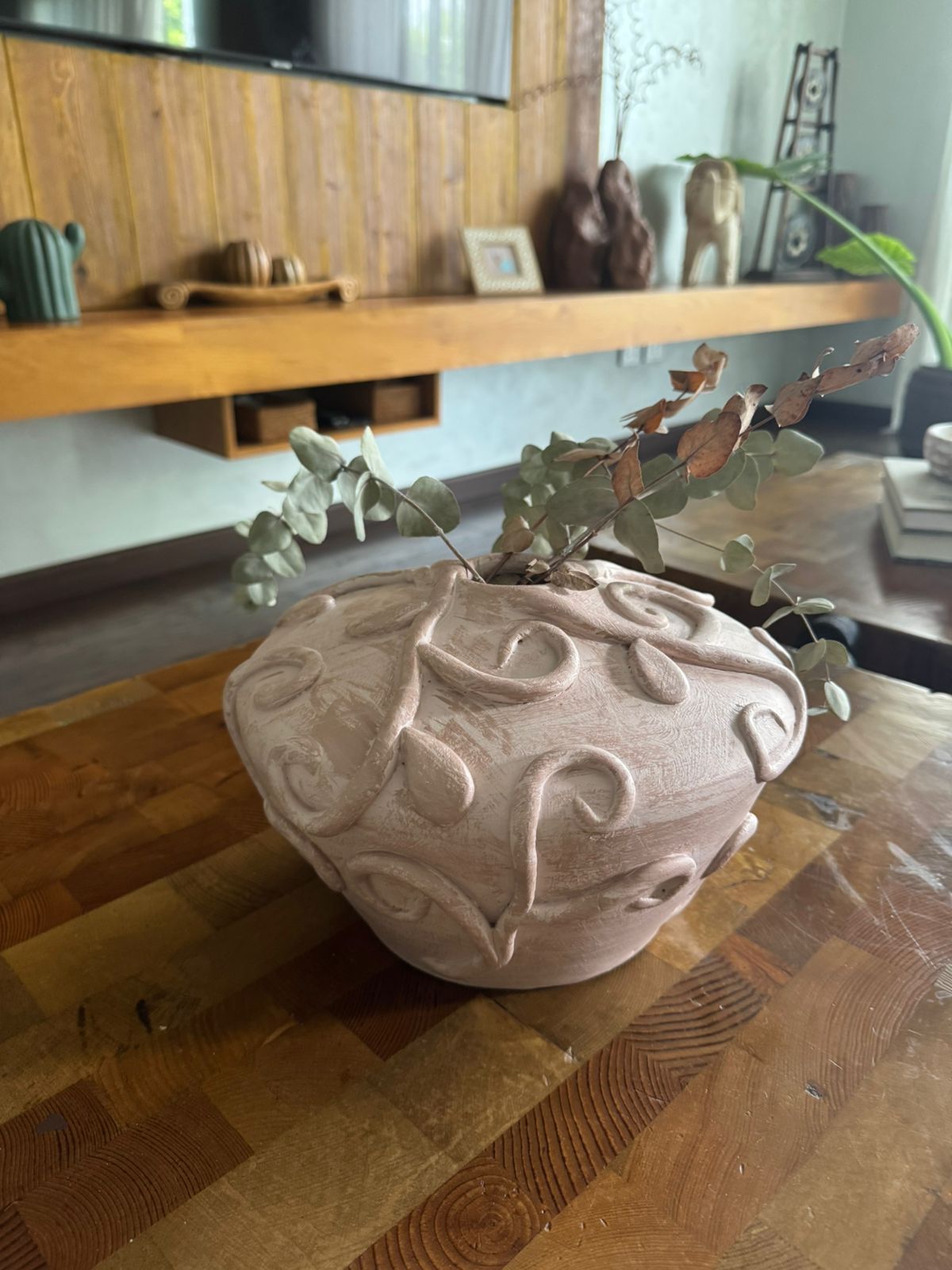 Efreshli | Lelya Pottery Vase – Beige Minimal Ceramic Décor
