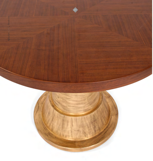 Vortex Round Dining Table | Artistic Gold Base - Efreshli